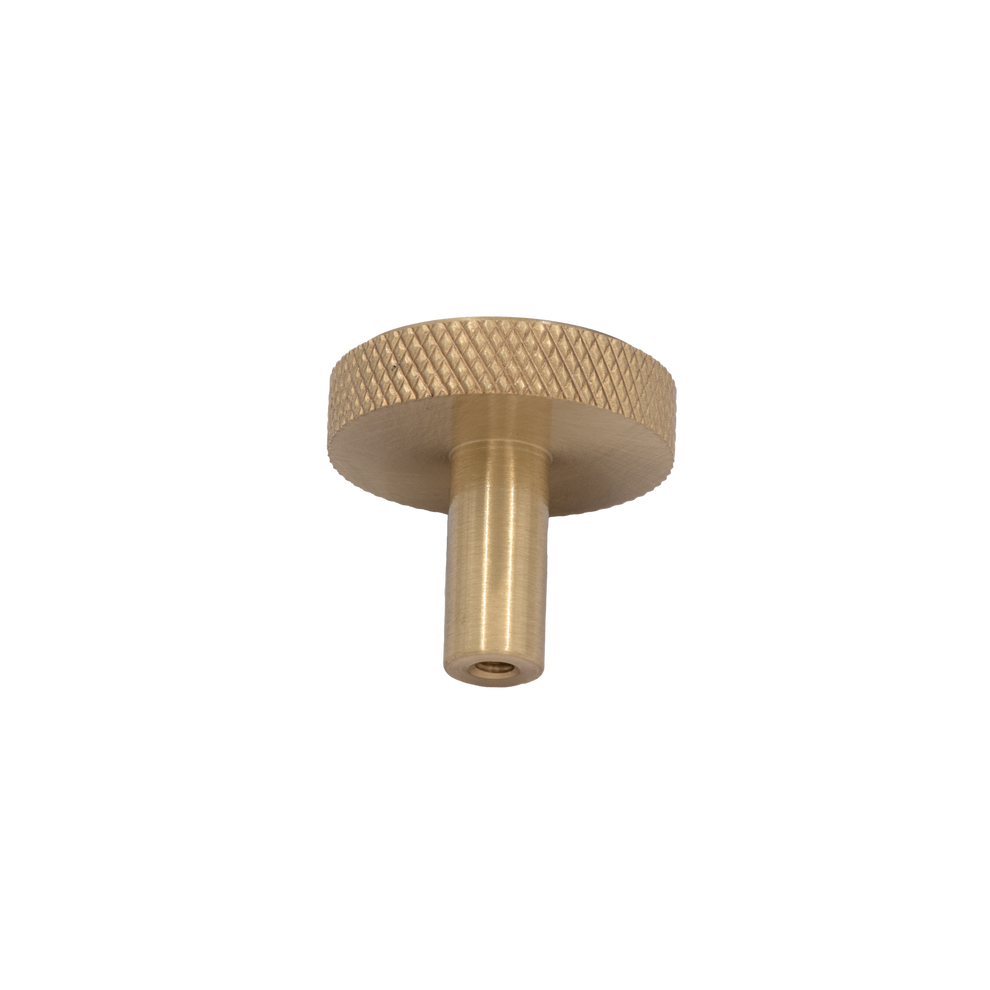 Henley 35mm Brass Round Knob Knurled Edge Brushed Finish | Ciela
