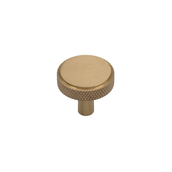 Henley 35mm Brass Round Knob Knurled Edge Brushed Finish | Ciela