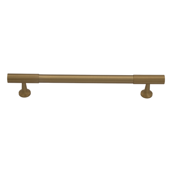 Thorndon 160mm Solid Brass Grooved Pull Handle - Brushed Brass Finish