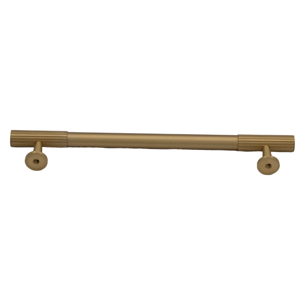 Thorndon 160mm Solid Brass Grooved Pull Handle - Brushed Brass Finish